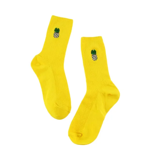 Long Women’s Socks with Fruit Embroidery