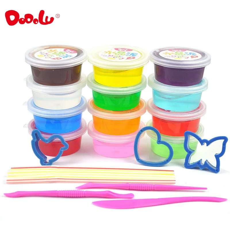 DODOLU new 12 color box crystal clay clay color non toxic plasticine ...