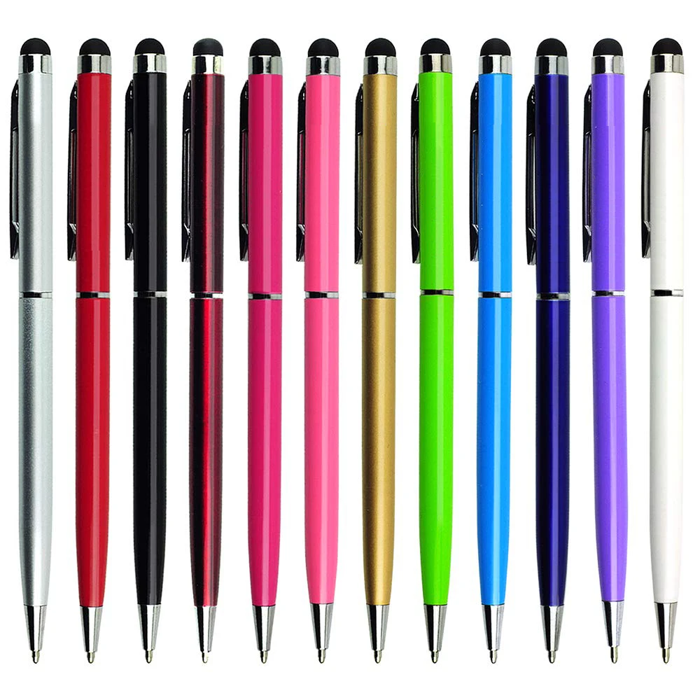 10 Pcs 2 In 1 Capacitive Pen Metal Coloful Touch Screen Pen Stylus Pens ...