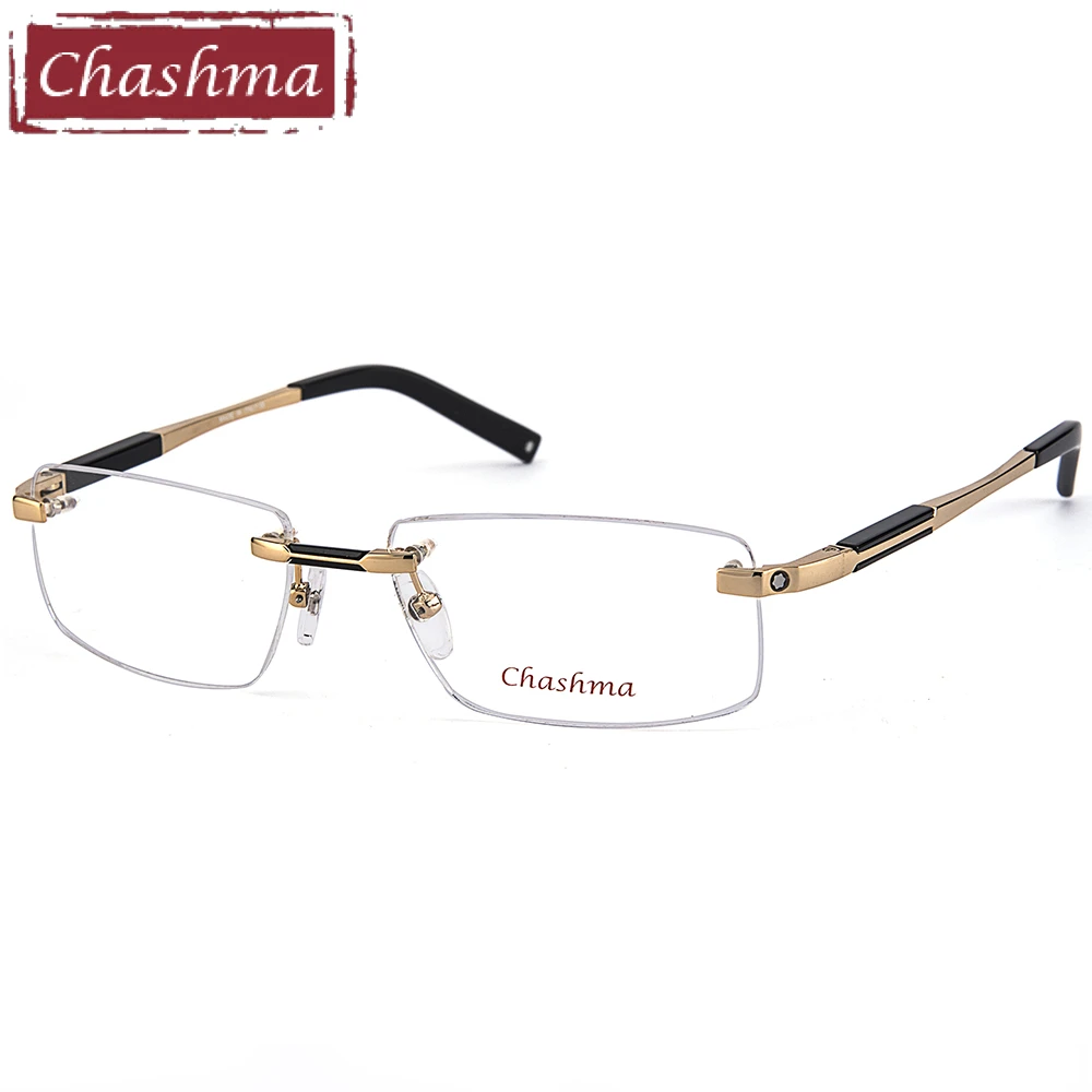 Chashma Top Quality Rimless Eyeglasses Titanium Glasses Frame Brand ...