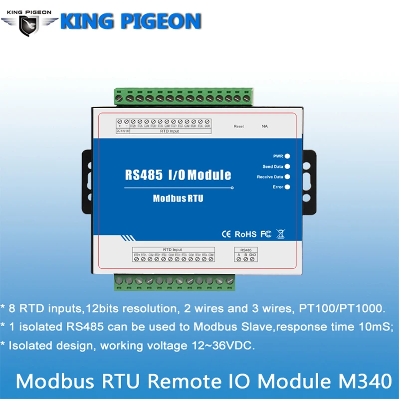 Modbus Slave RTD Remote IO Module Data Acquisition 8 RTD inputs 12 ...
