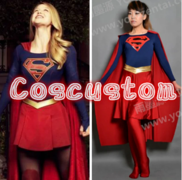 Coscustom High Quality Female Superman Supergirl Costume Spandex Lycra