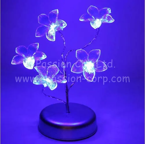 Led lighting flower blue small night light ofhead battery decoration ...