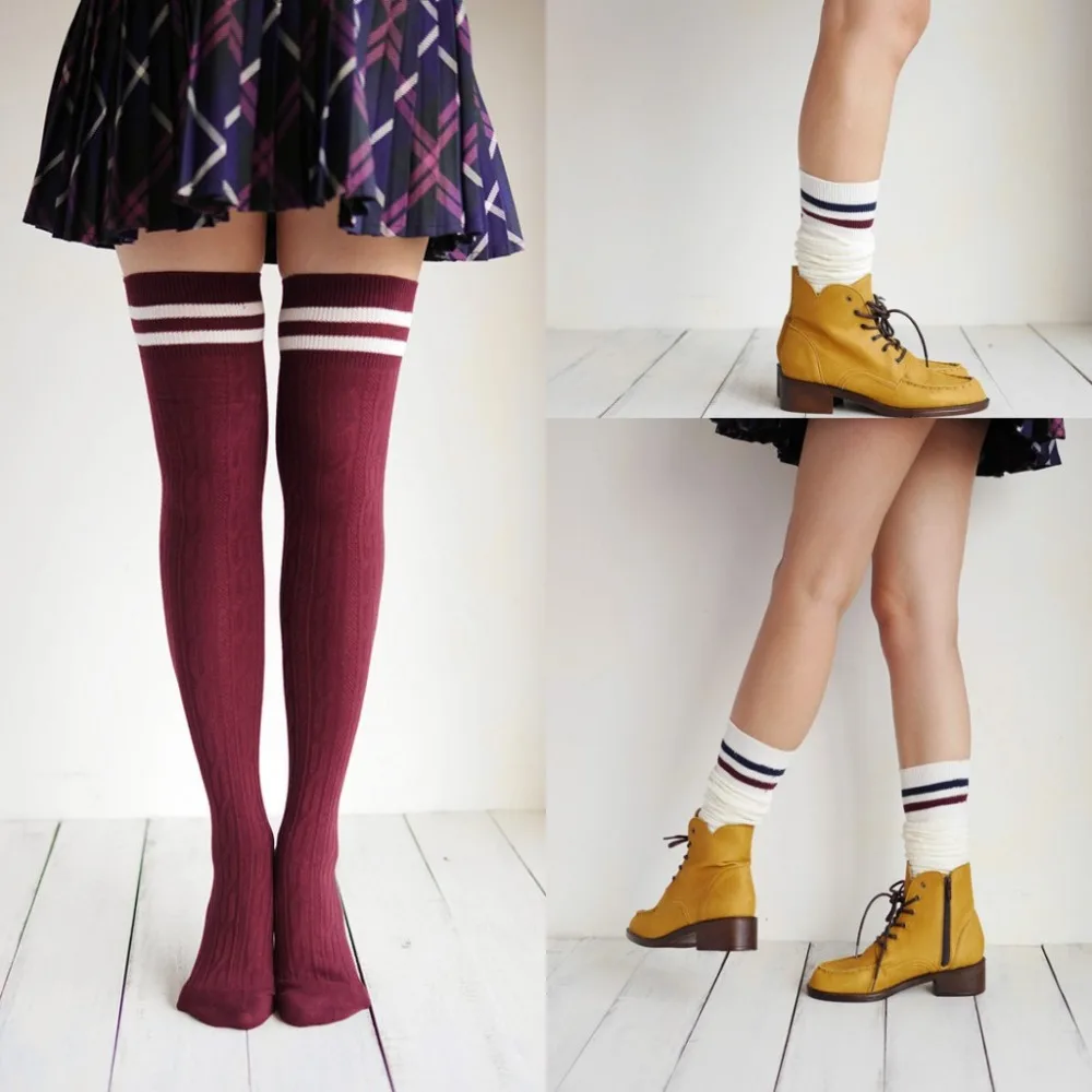 New Design Women Over The Knee Socks Thigh High Thick Lovely Girls Princess Knee High Long Socks
