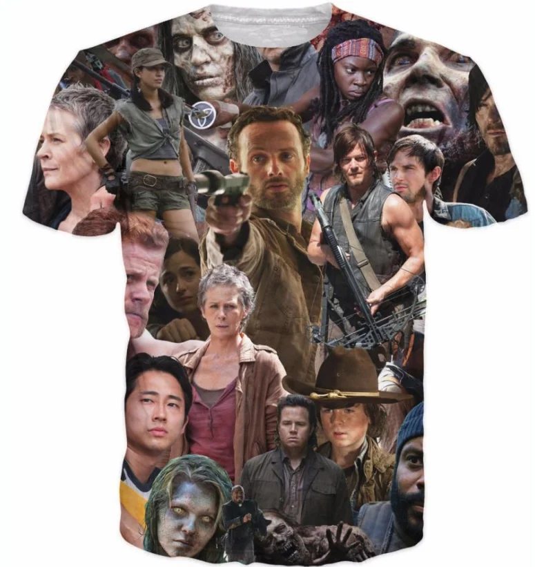New 3D THE Walking Dead T Shirt Killers Gun People Best Rick Ever Women ...