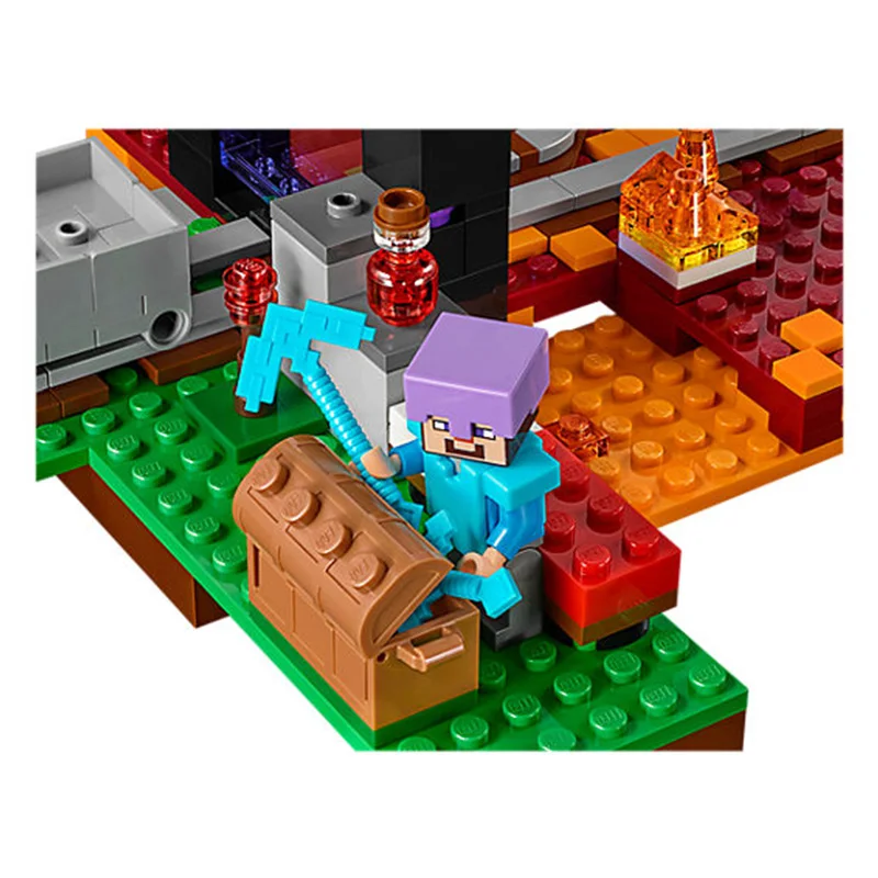 LEGOs Minecraft The Nether Portal Steve ghast minifigure Compatible ...