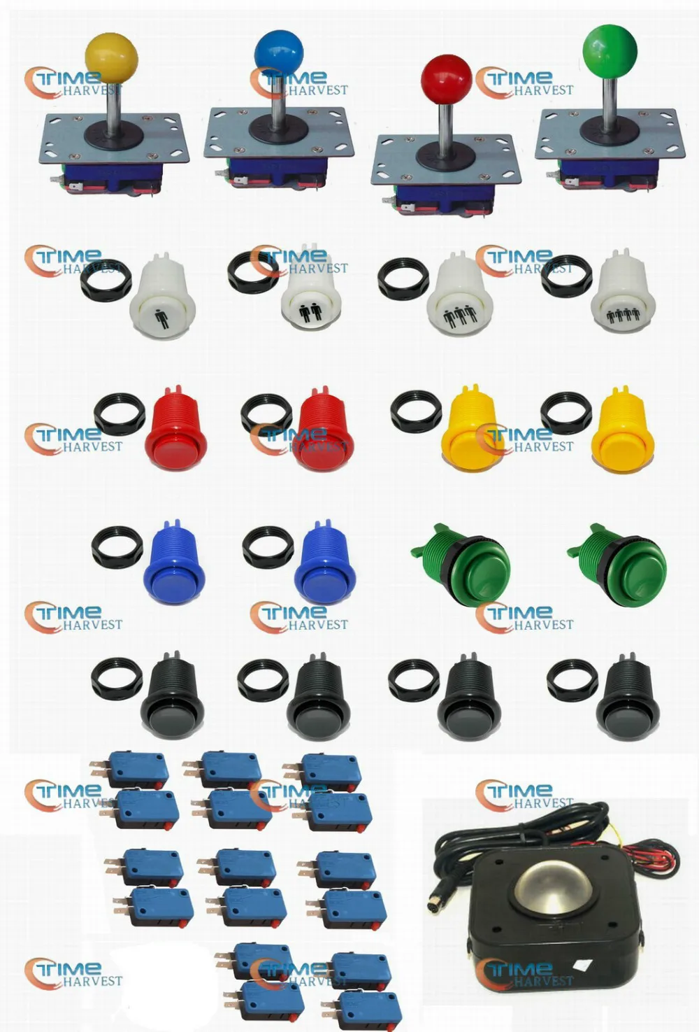 Arcade parts Bundles kit With Joystick Push button Microswitch 1P 4P ...