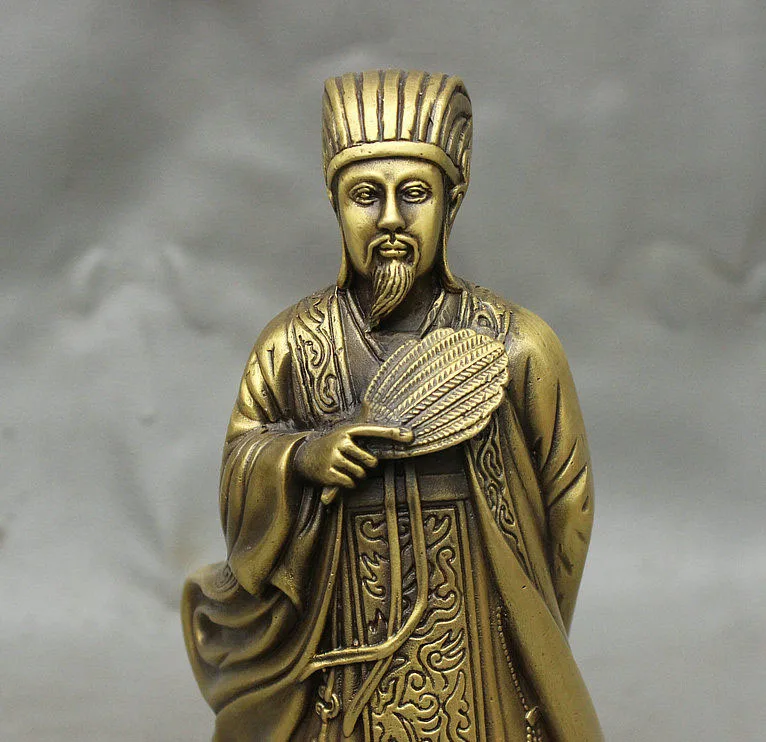 Chinese Folk Bronze Zhuge Liang Zhugeliang Chu-ko Three Kingdoms ...