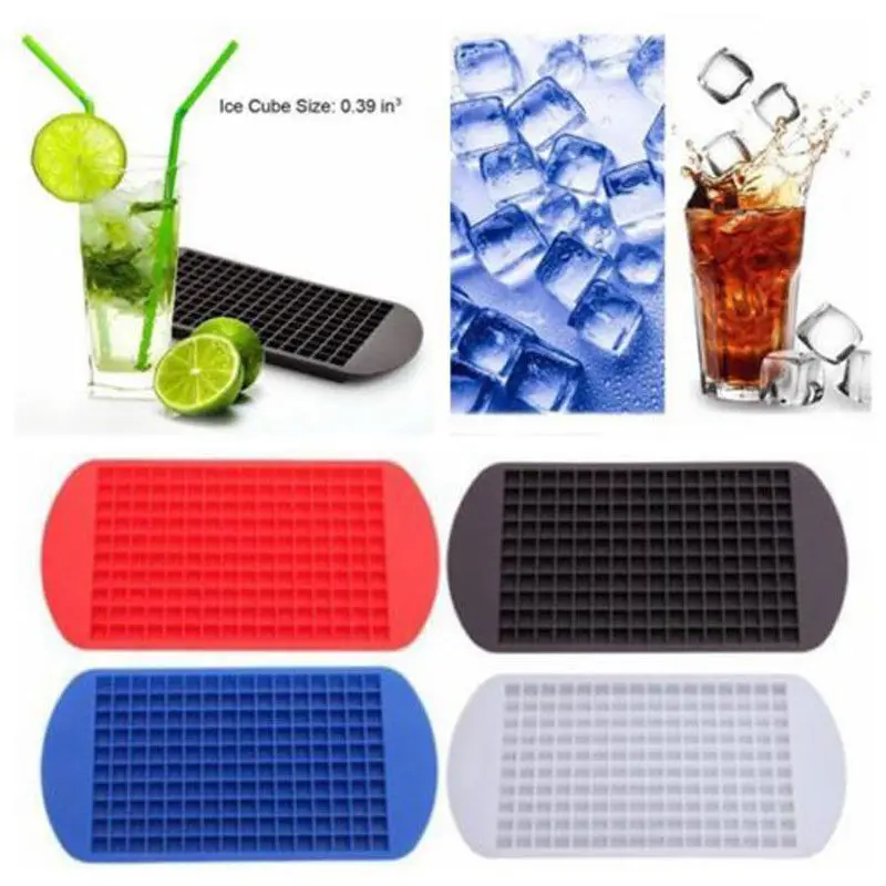 160 Mini Small Ice Cube Tray Frozen Cubes Trays Silicone Mold Kitchen ...