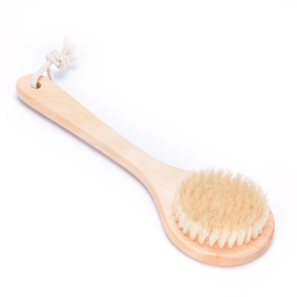 1PCS Wooden Bath Shower Body Back Brush Bristle Long Handle Spa ...