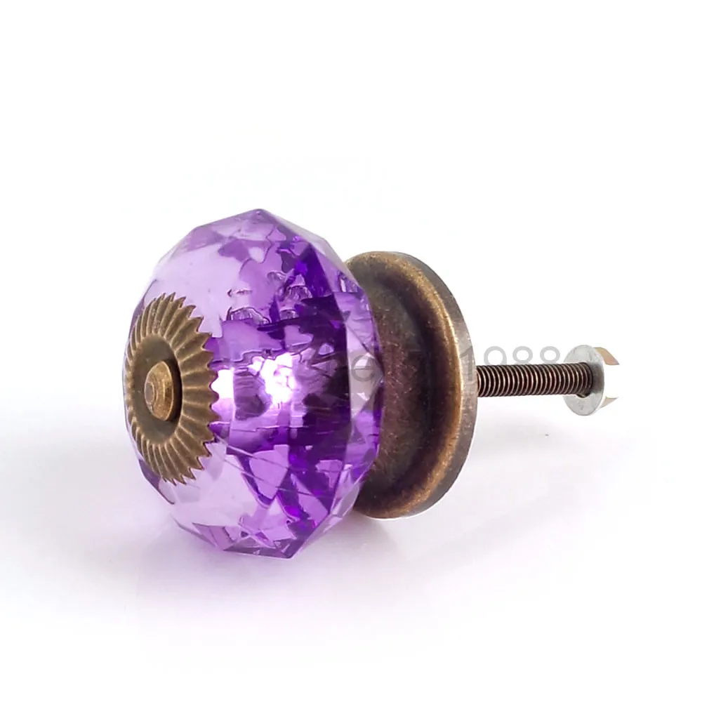 37mm Purple Acrylic Cute Cabinet Knob Kitchen Cupboard Closet Drawer ...