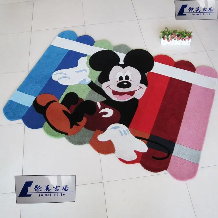 Children room area rugs MICKEY mouse carpet cartoon handmade carpet bed ...