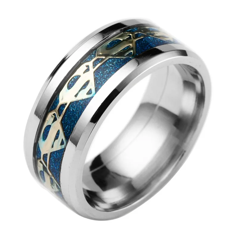 Titanium Steel Superman Rings Fluorescent Light Superman Mark Movie ...