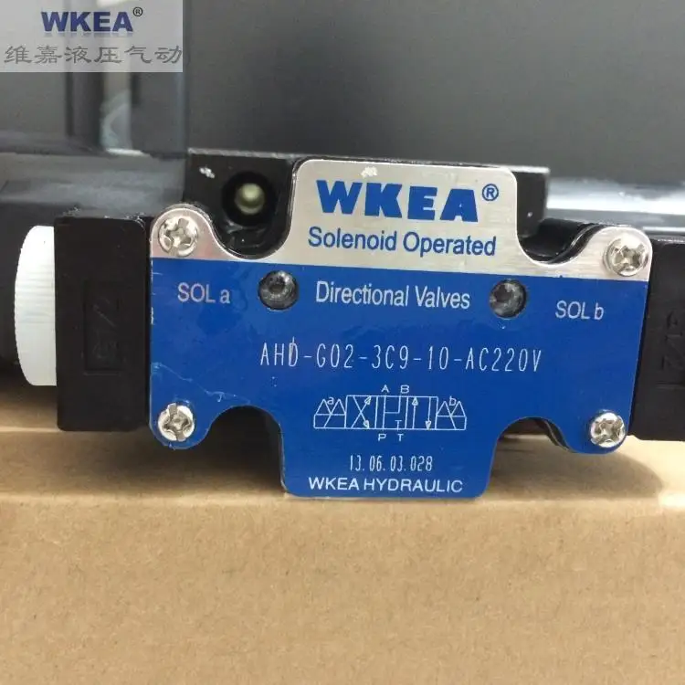 Taiwan oil along the direction of the solenoid directional control valve DC24V AHD G02 3C9 10 ...