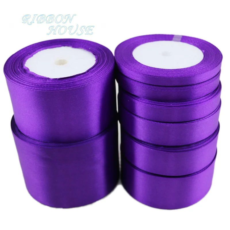(25 jardas/rolo) fita de cetim roxa de face única atacado embrulho de ...