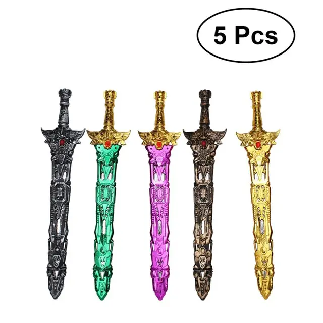 5Pcs Creative Colorful Plastic Unique Swords Weapons Kids Gift Toys ...