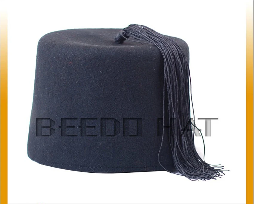 Black islamic kufi hats muslim turban hat caps winter wool felt hat for ...