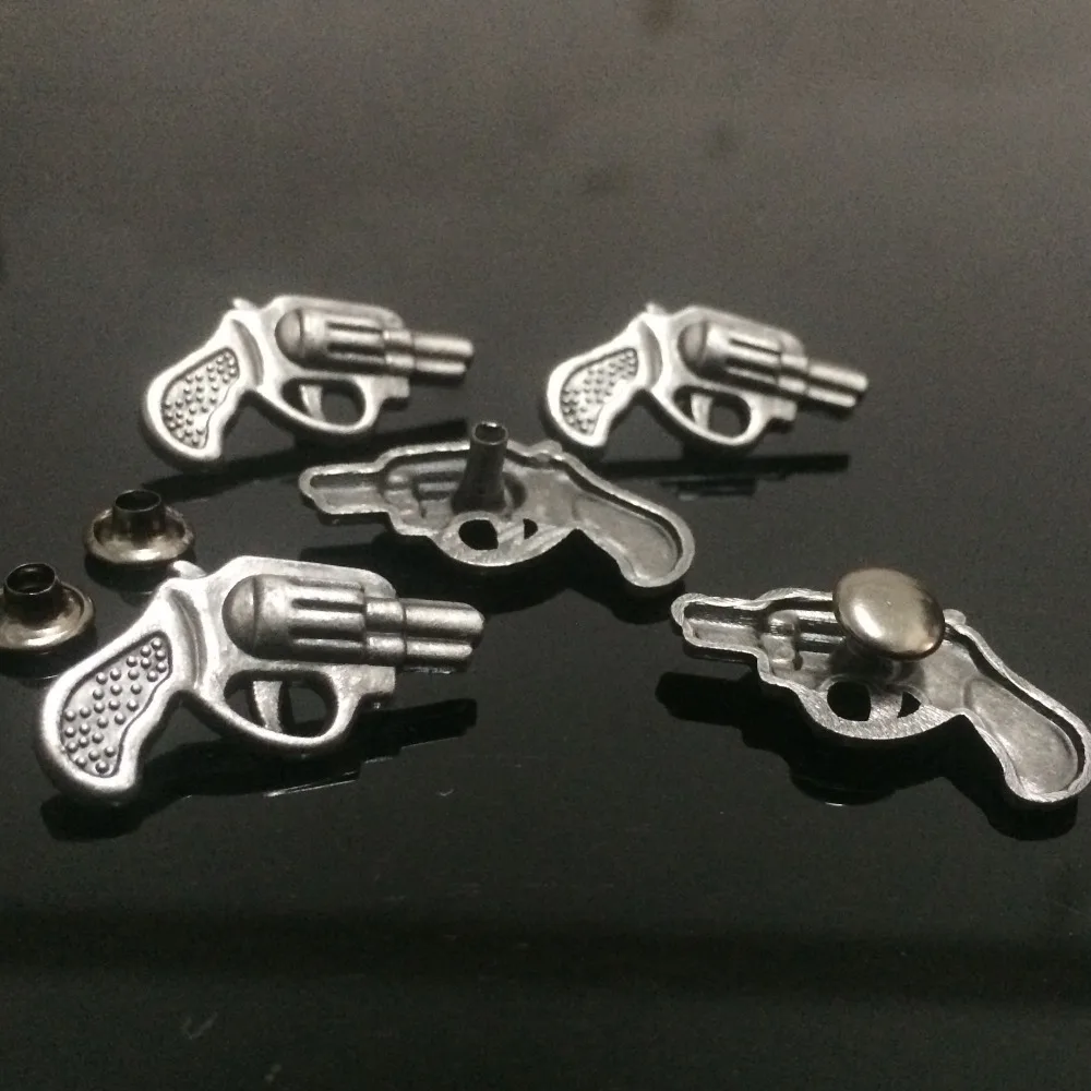 50pcs 13x26mm Antique Silver Gun Studs Bullet Rivet Punk Gun Spike ...