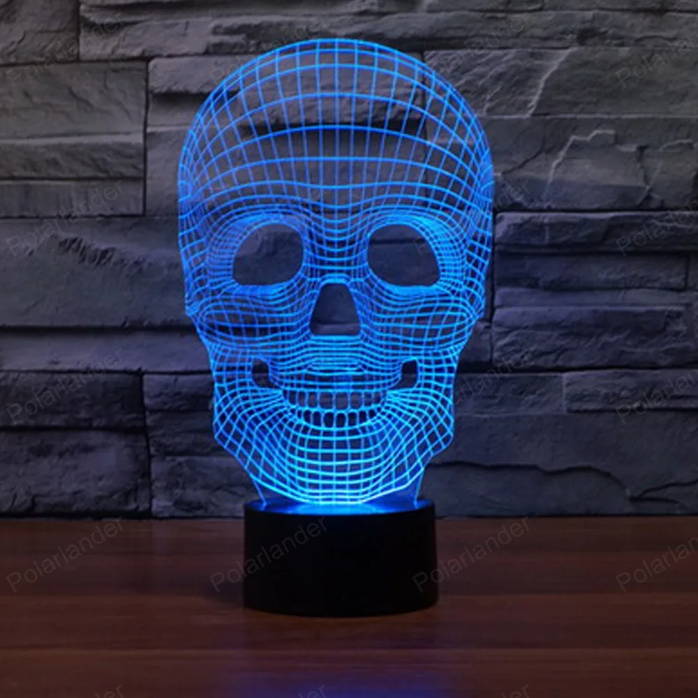 Luminarias 3D Lamp Skull 3D Lights Children's nightlight Visual Led ...