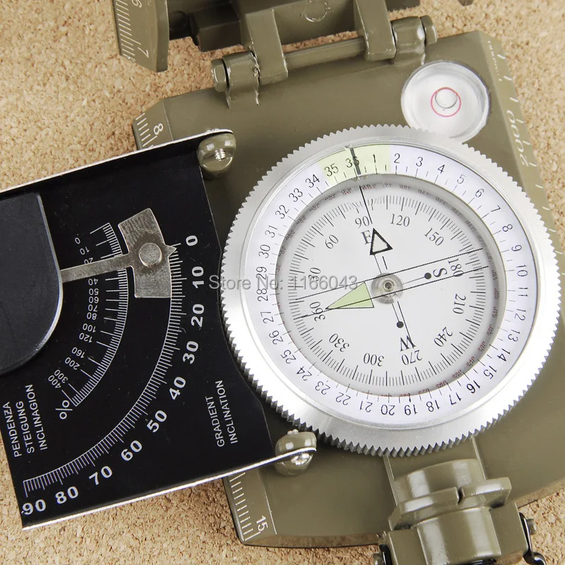 K4074 High Quality Professional Military Army Metal Sighting Compass w ...