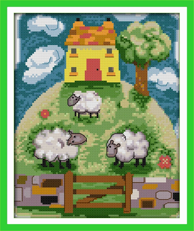 Fantasy-pasture-cross-stitch-kit-14ct-11ct-count-printed-canvas ...