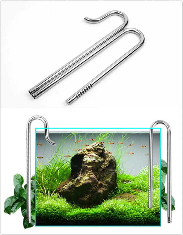 Stainless-Steel-Aquarium-Inflow-Outflow-Lily-Water-Pipe-Canister-Filter ...