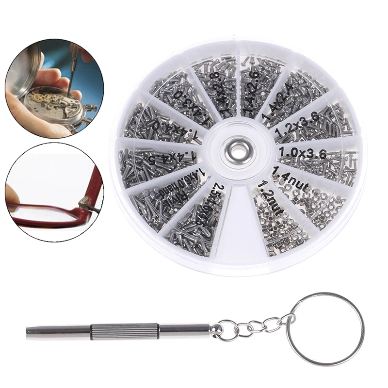 Micro Glasses Sunglass Watch Spectacles Screws Nuts Screwdriver Repair Kits Tool Box In Eyewear