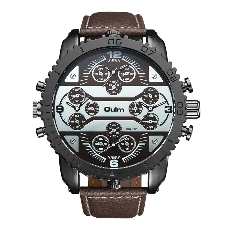Oulm Big Dial Watch For Men Four Time Zone Large Quartz Watches Man oulm-big-dial-watch-for-men-four-time-zone-large-quartz-watches-man