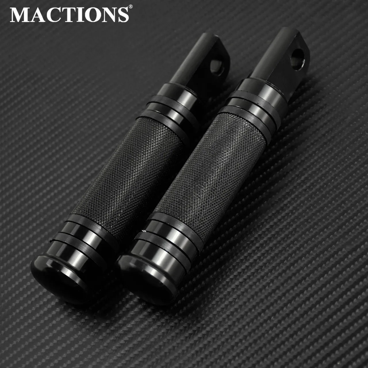 1Pair Motorcycle Black Foot Pegs Rider Rear Front Pedal Footrest For ...