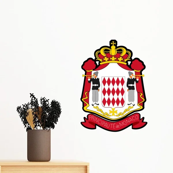 Principality Of Monaco National Emblem Removable Wall Sticker Art ...