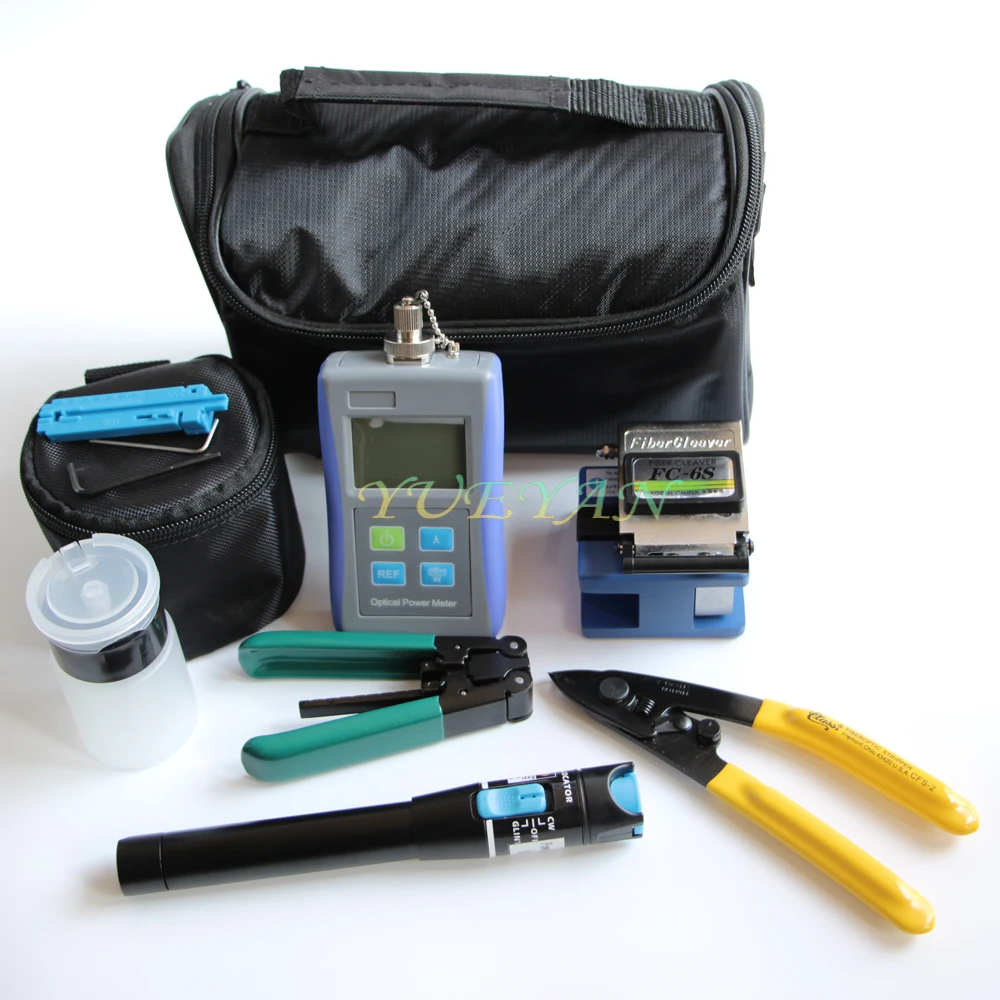 Fiber Optic FTTH Tool Kit with FC 6S Fiber Cleaver Optical Power Meter ...