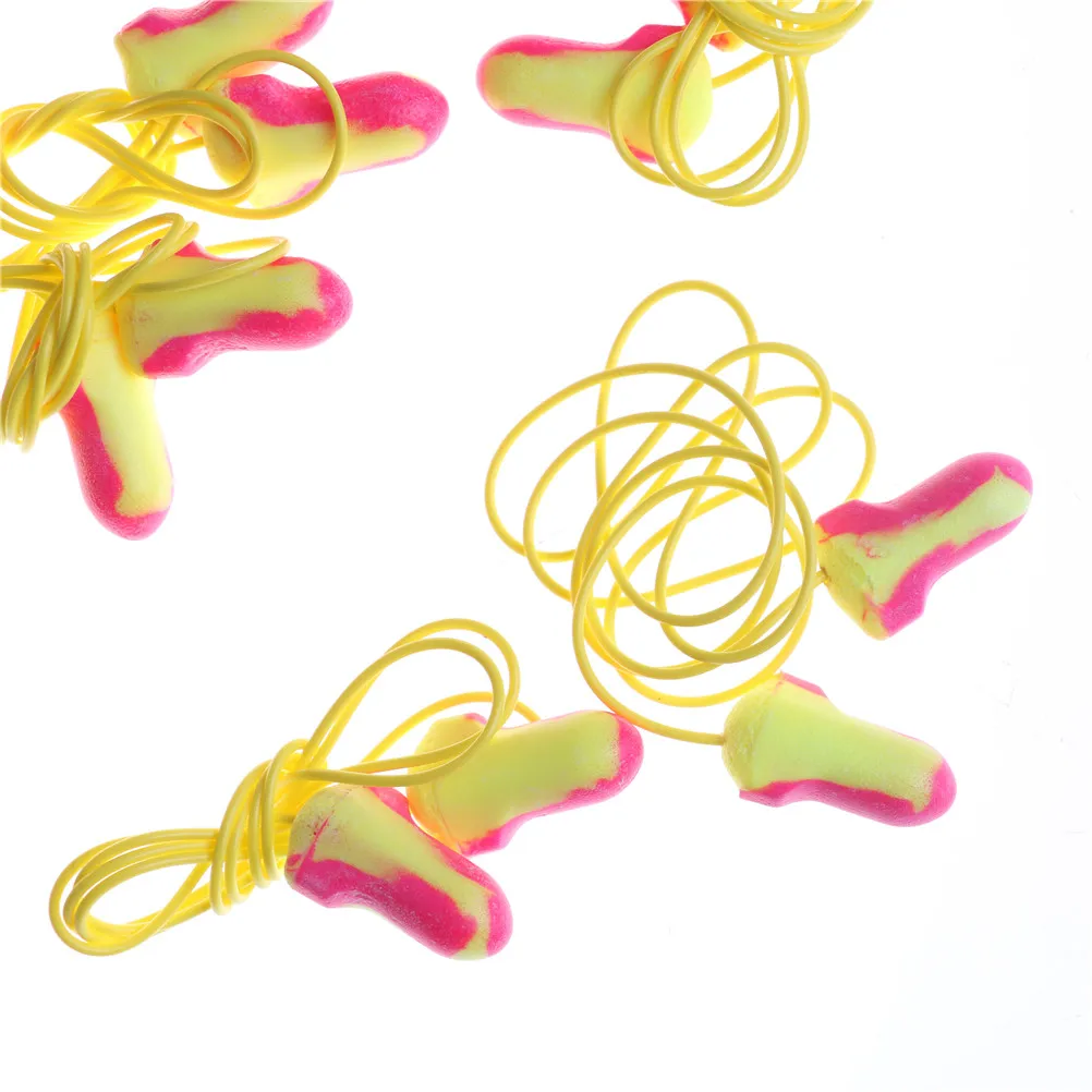 10 Pair Anti Noise Ear Plugs With String Hearing Protection For