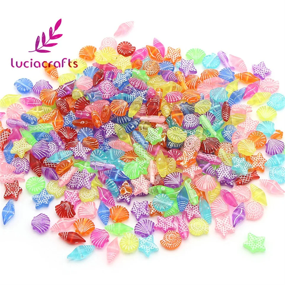 Lucia crafts 50 г, около 120 шт случайный цвет формы акриловые бусины ...