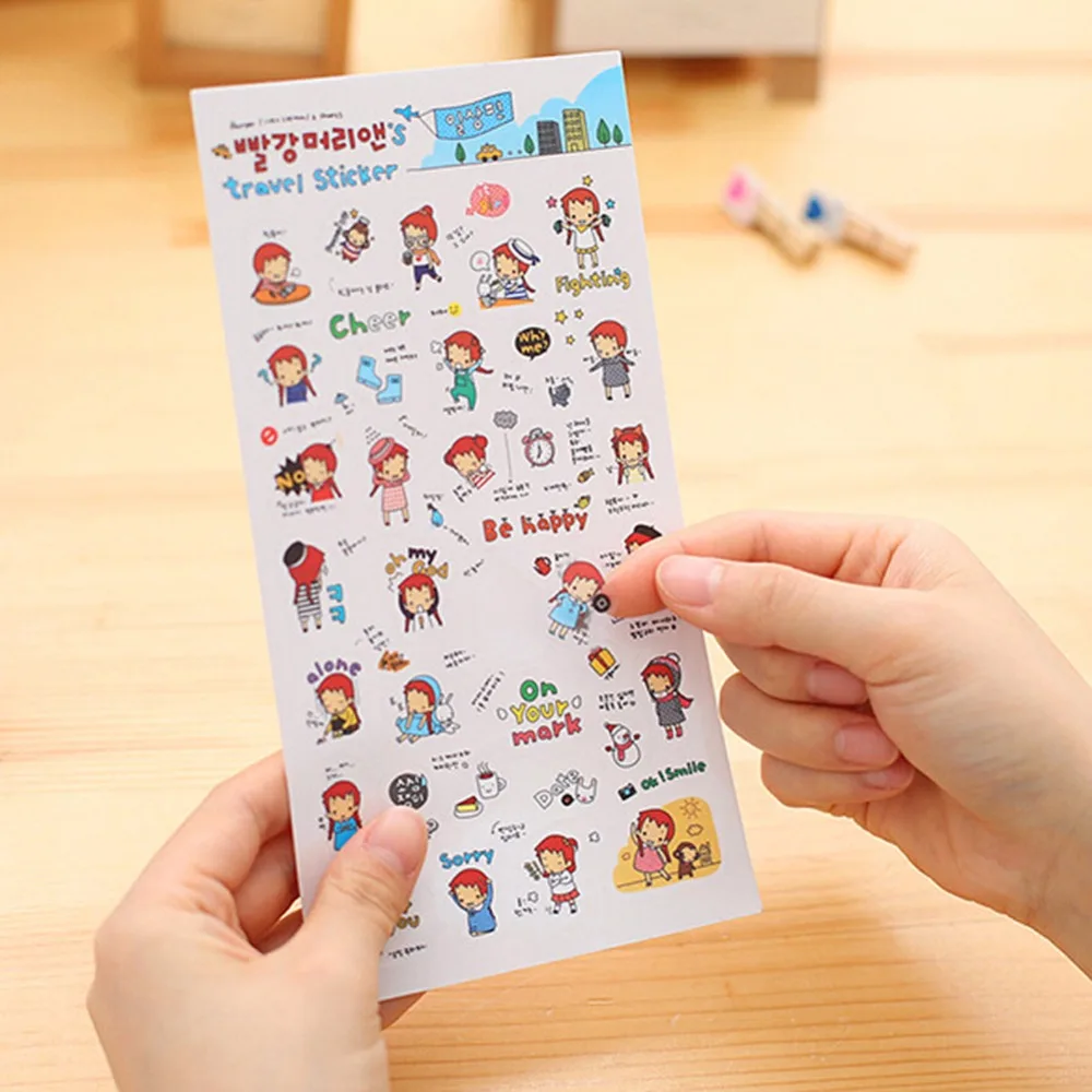 Creative Cartoon Text Transparent Sticker Albums Diary Kawaii Pvc ...