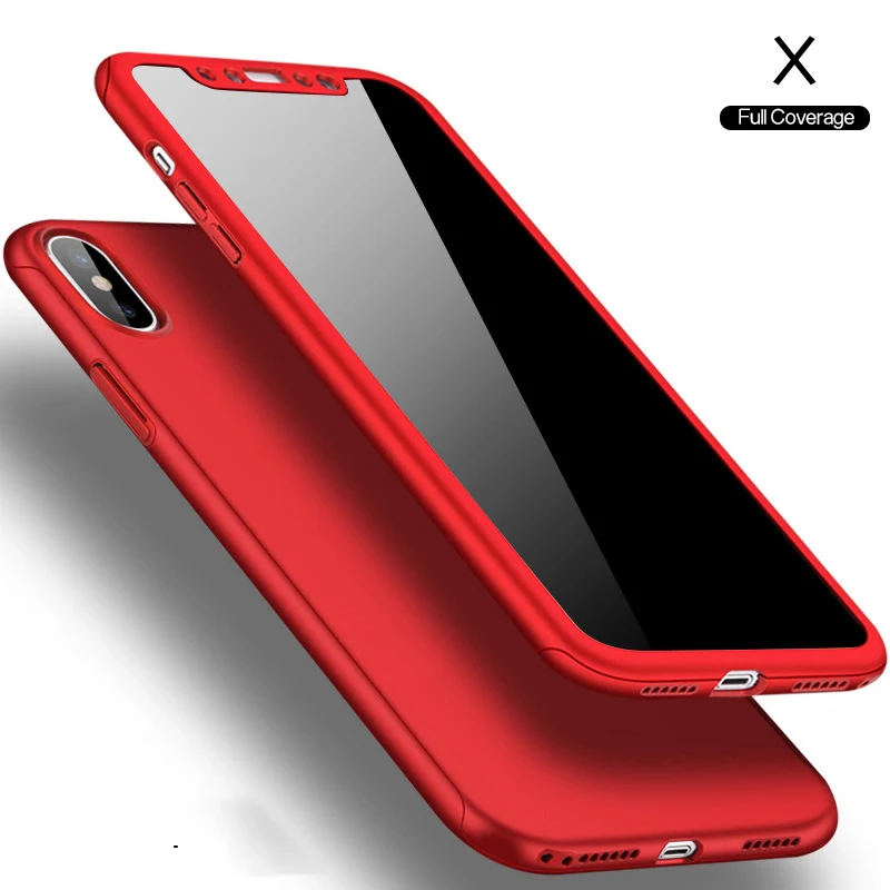 Brand 3 in 1 New Design Red Color Fitted Cover Case for iphone X 6 6 8 ...