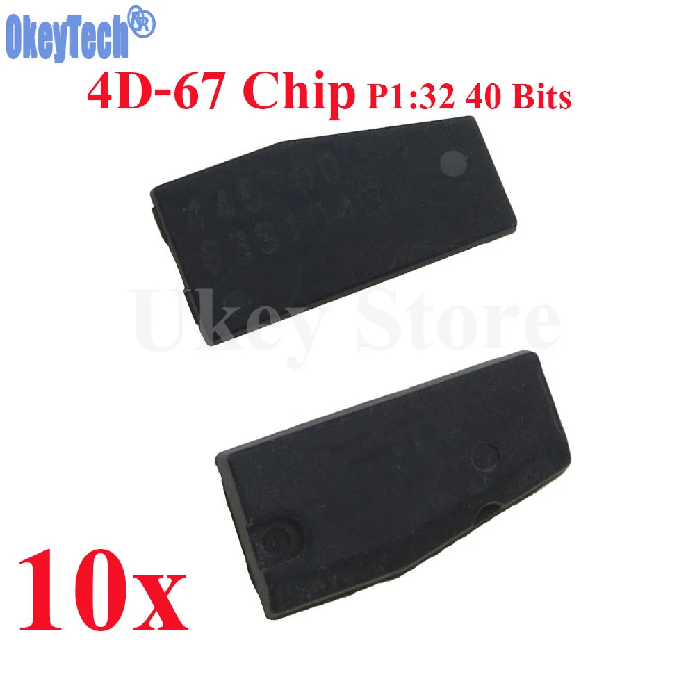 OkeyTech 10pcs/lot Car Key Chip Carbon 4D67 Transponder Chip P1=32 40 ...
