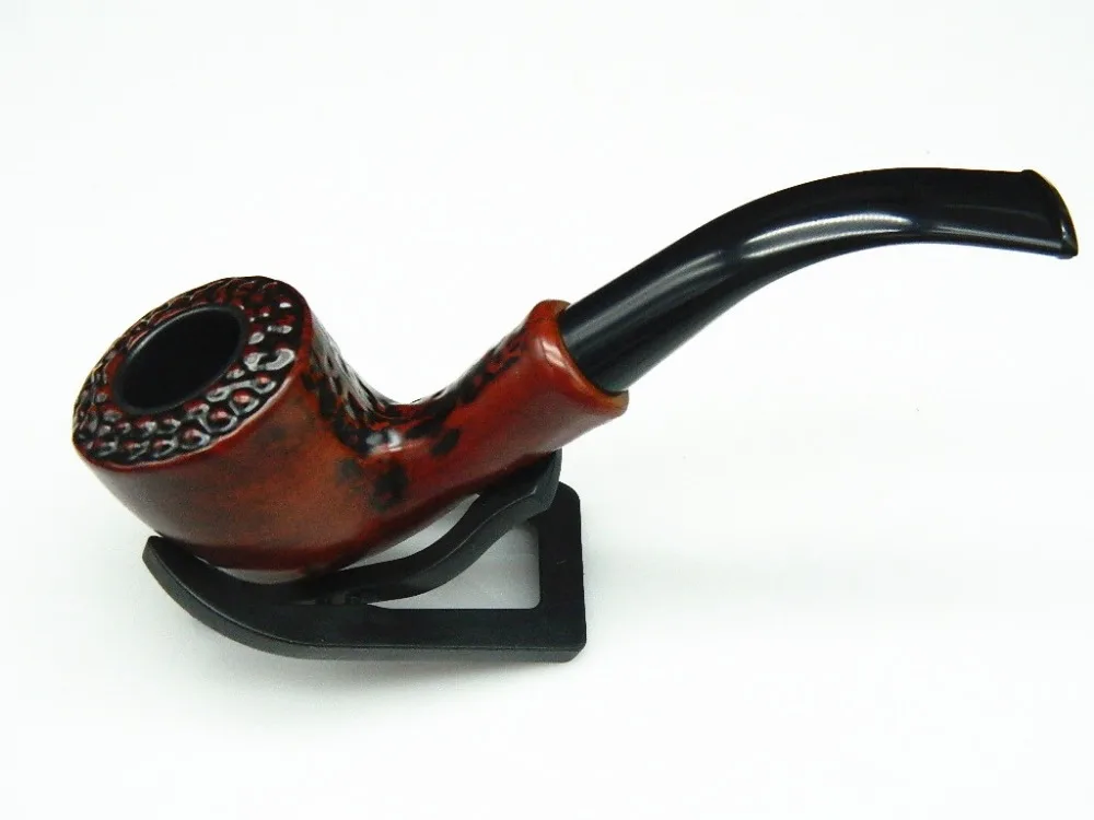 1PCS 15.5cm New Style Carving imitation Wood Smoking Tobacco Pipes ...