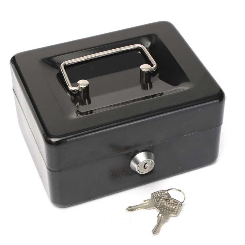 Mini Portable Steel Petty lock Cash Safe Box for home school office or ...