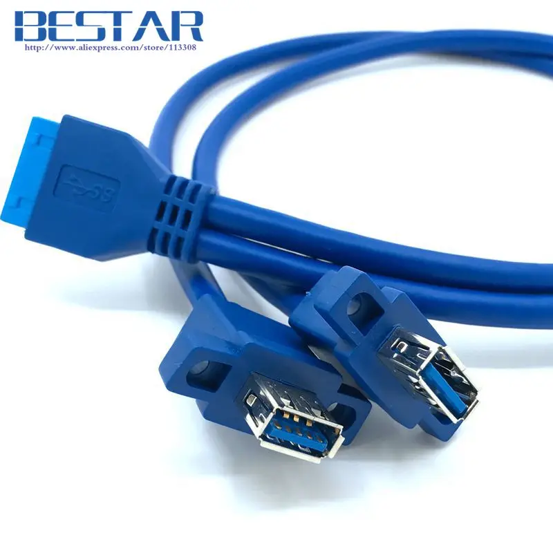 2 x USB3 0 Dual Port USB 3 0 Female Screw Mount Panel Type to 2 x USB3 0 Dual Port USB 3 0 Female Screw Mount Panel Type to