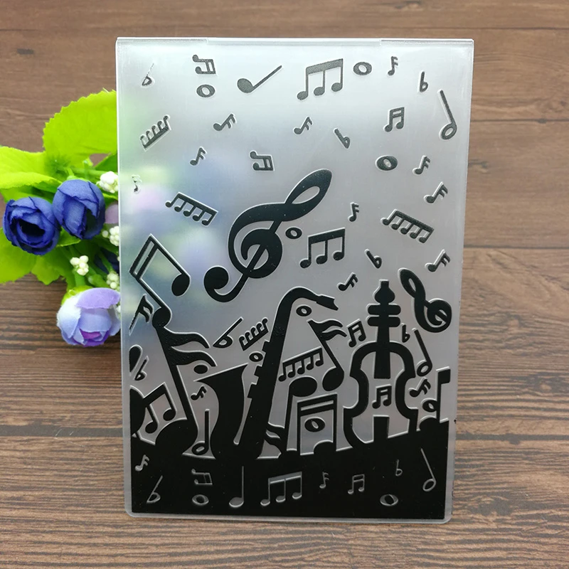 Plastic Embossing Folder Guitar Music Birthday Scrapbook Album Card ...