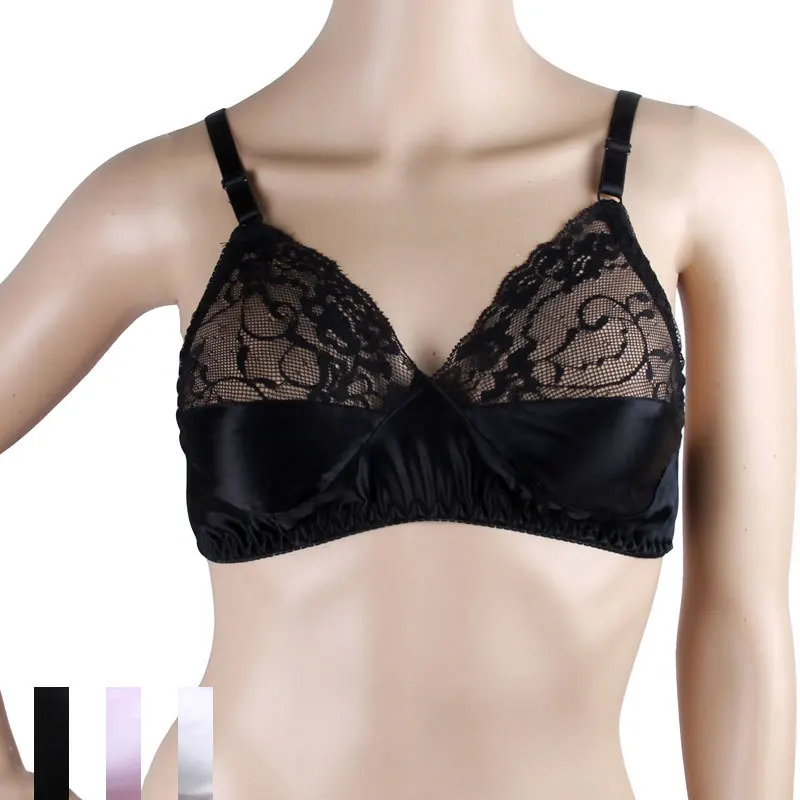 New Special Double Sided Silk Bra Steel Ring Free Sponge Thin Lady Lace Bra Health Underwear In