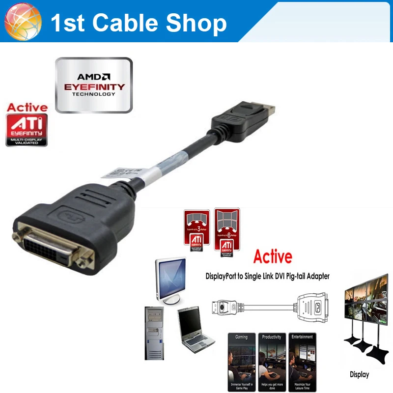 ATI Eyefinity technology ATI Active DisplayPort to DVI cable converter ...