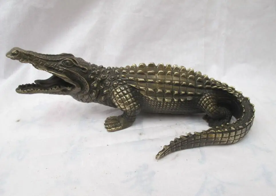 China Folk Classical Bronze Copper Alligator Crocodile Lovely Animal ...