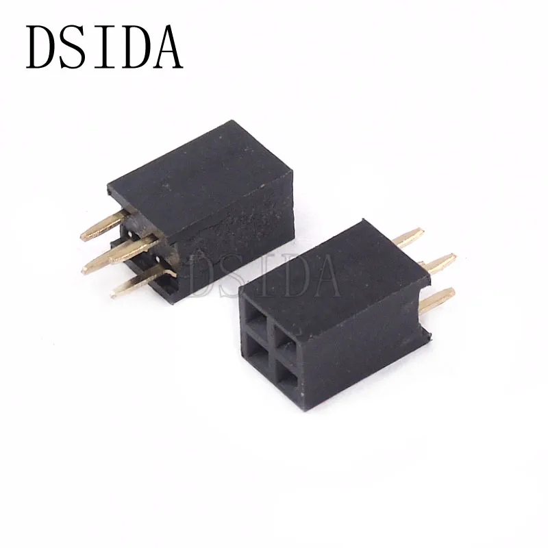 10pcs/lot Female Pin Header Strip 2 Pin Pitch 2.54 Mm Double Row Female ...