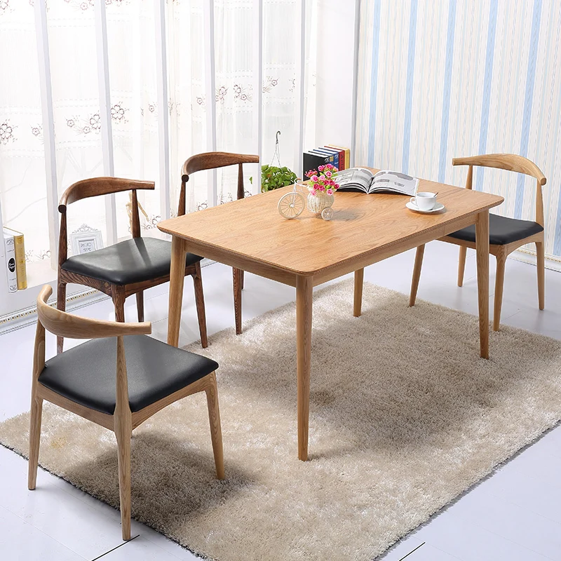 massief hout eettafels en stoelen combinatie van modern Scandinavisch ...