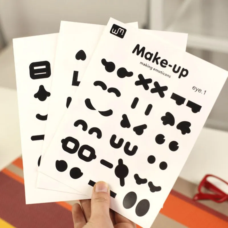 3 sheet/lot DIY Cute Cartoon Making Photo Emoticons Mouth Nose PVC ...