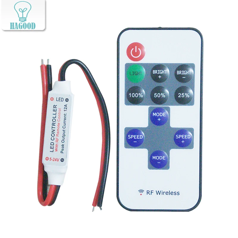 Rf Wireless Remote Led Controller 12a 5v-24v Led Rf Wireless Mini ...