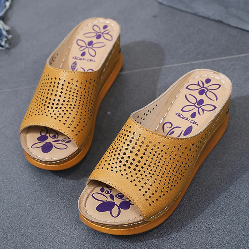 Женские кожаные тапочки с открытым носком; сезон лето; женская пляжная ...