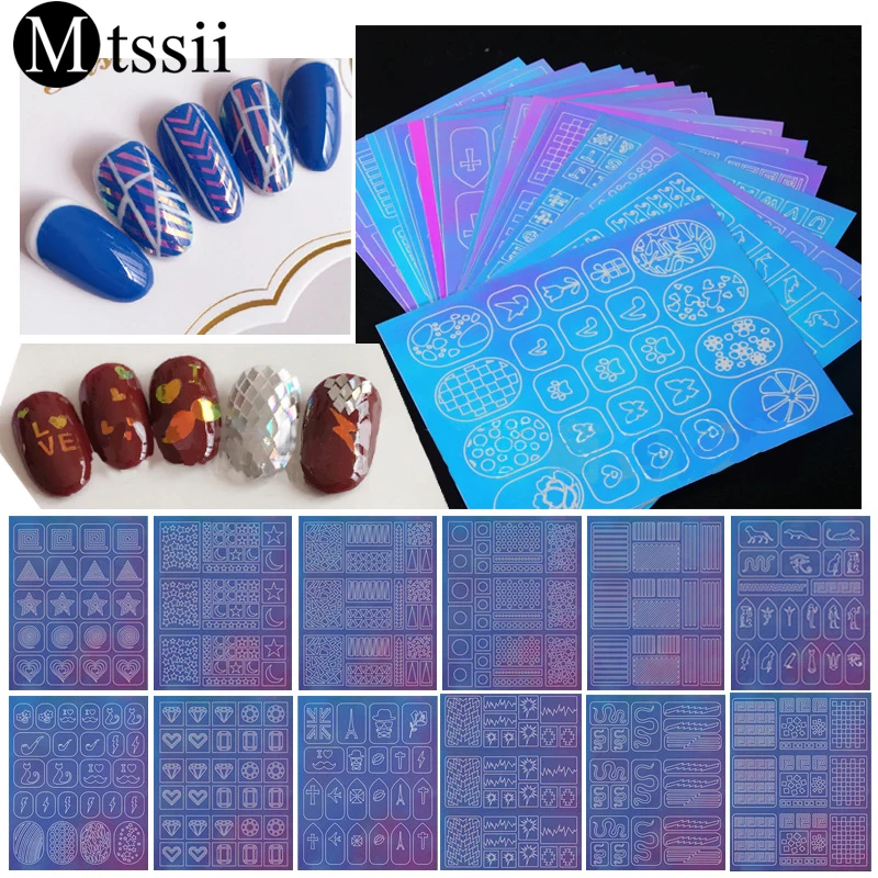 Mtssii 1 Sheet Flower Series English Alphabet Nail Stickers Glass Paper ...