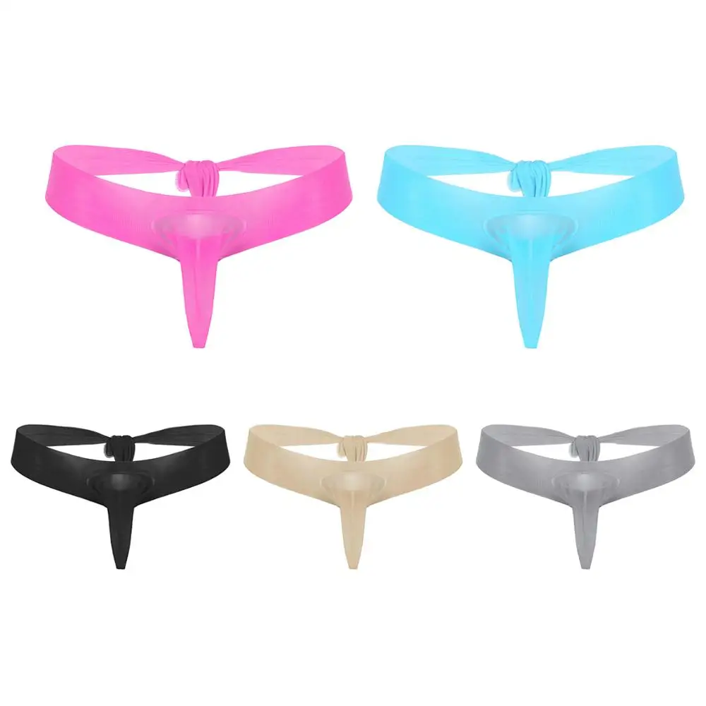 TiaoBug Men Transparent Sheer Lingerie Penis Sheath Self-tie Stretch ...